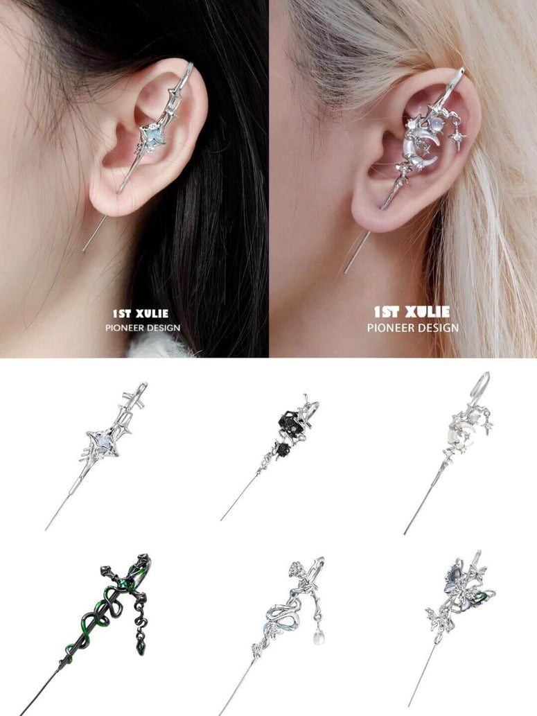 Elegant Needle Piercing Earrings | Stylish Helix & Ear Hook Designs ...