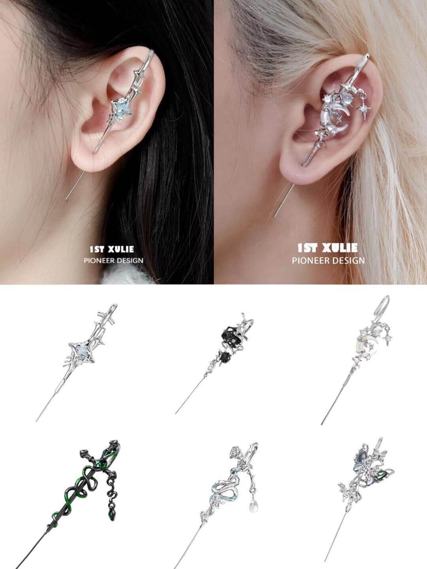 Elegant Needle Piercing Earrings | Stylish Helix & Ear Hook Designs ...